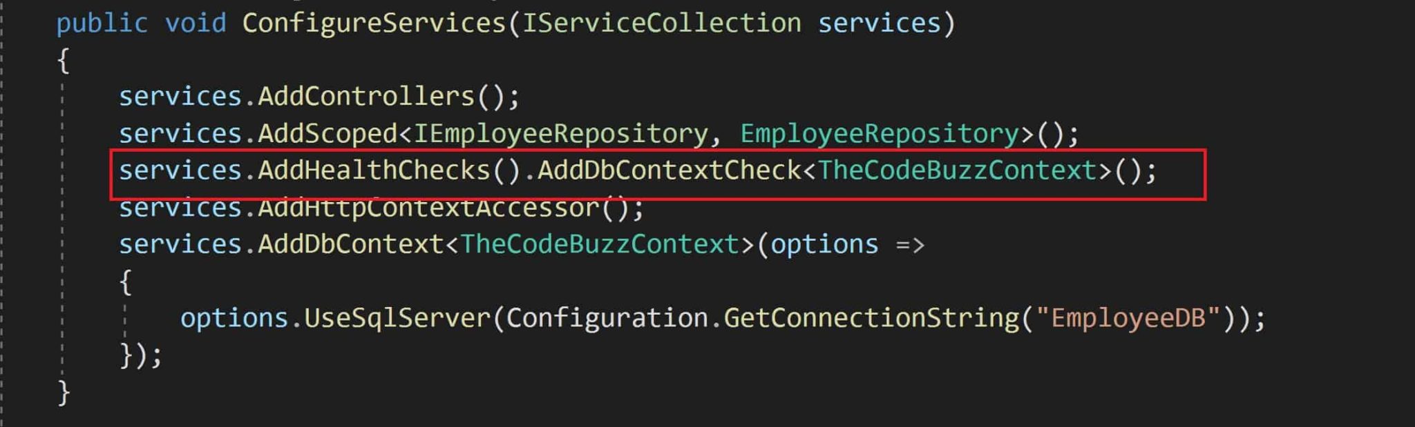 Health Check Entity Framework Database In Aspnet Core Thecodebuzz