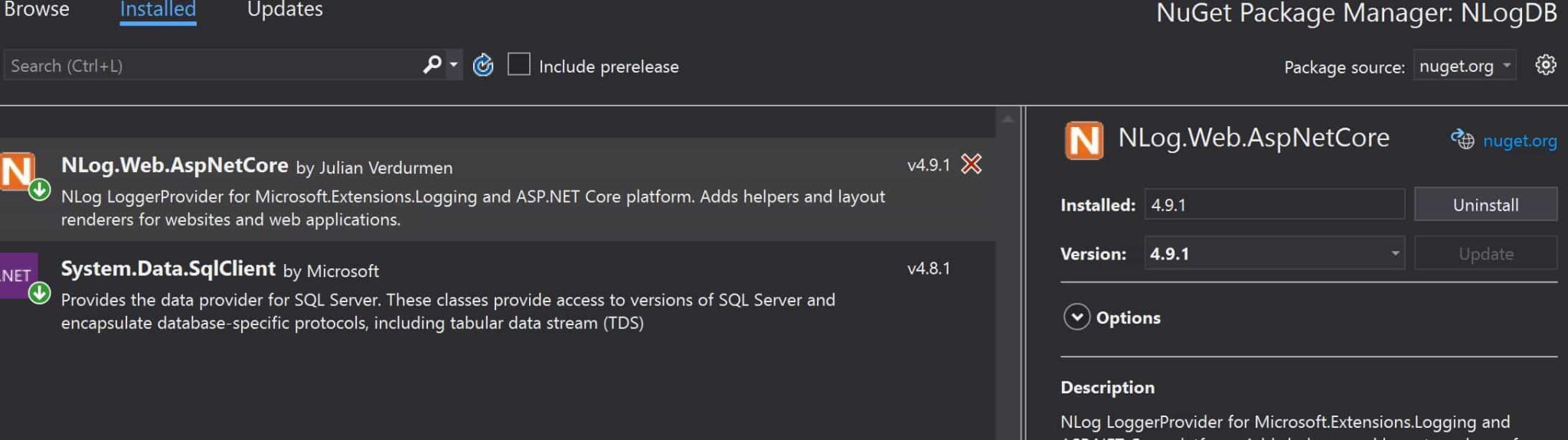 Nlog Database Logging In Aspnet Core With Example Thecodebuzz