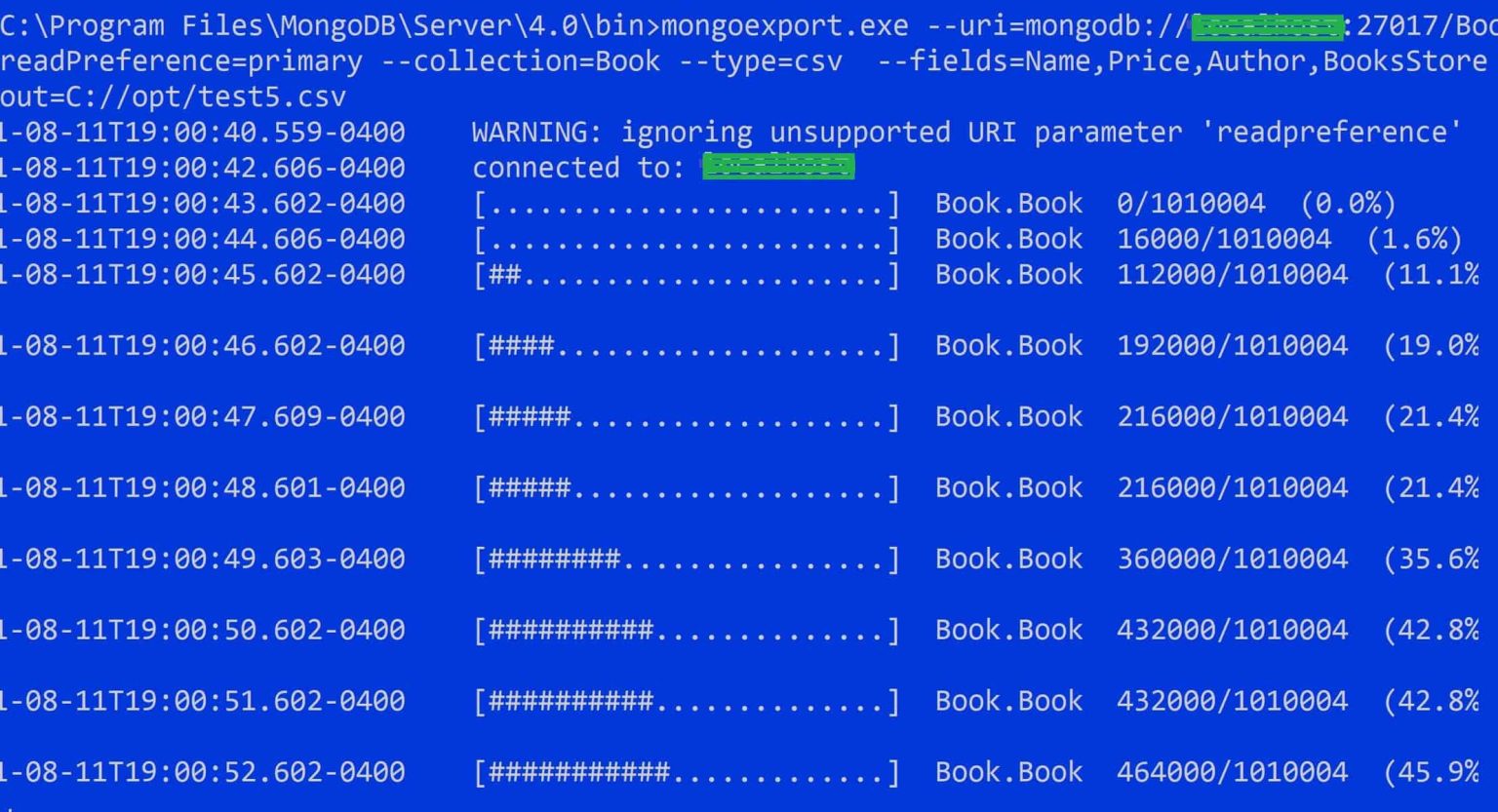 MongoDB – Export collection as CSV or JSON - TheCodeBuzz